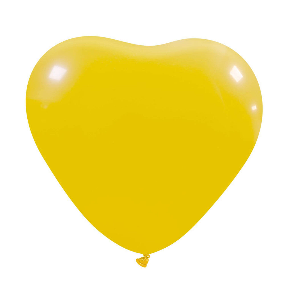 Cattex 17" Heart Dark Yellow Latex Balloon – (1 Piece) – Extra Looners